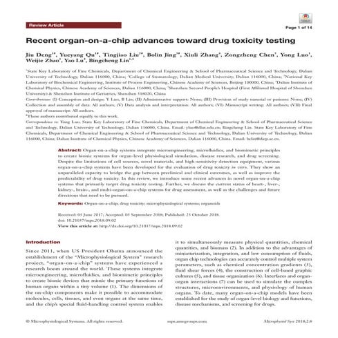 Recent organ-on-a-chip advances toward drug toxicity testing 2018.pdf