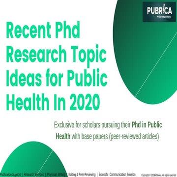 Recent Phd Research topic ideas for Public Health 2020 - Medical ...