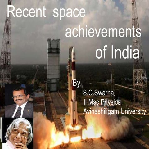 Recent space achievements of india | PPTX
