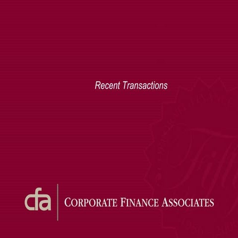 Recent Transactions | PPT