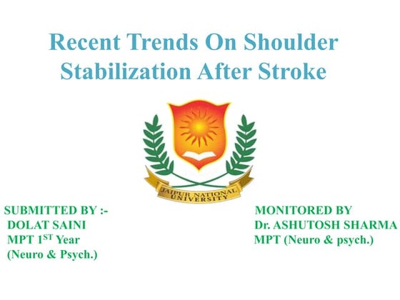 How to Prevent and Treat Shoulder Subluxation After Stroke? | PPT