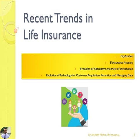 Recent Trends in Life Insurance by Dr. Amitabh Mishra | PPT