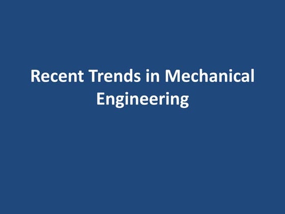 Introduction to mechanical engineering | PPT