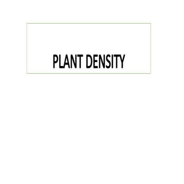 RECENT TRENDS in plant density and growth | PPTX