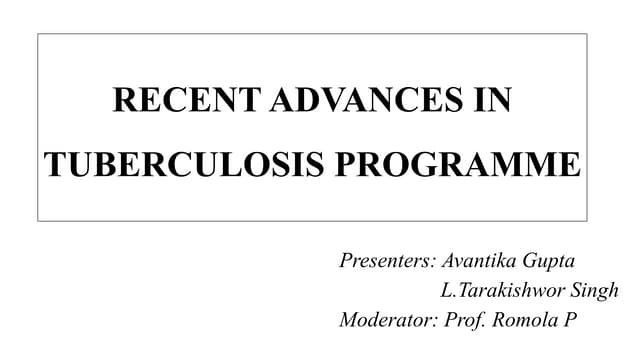 NATIONAL TUBERCULOSIS TB CONTROL PROGRAM | PPTX