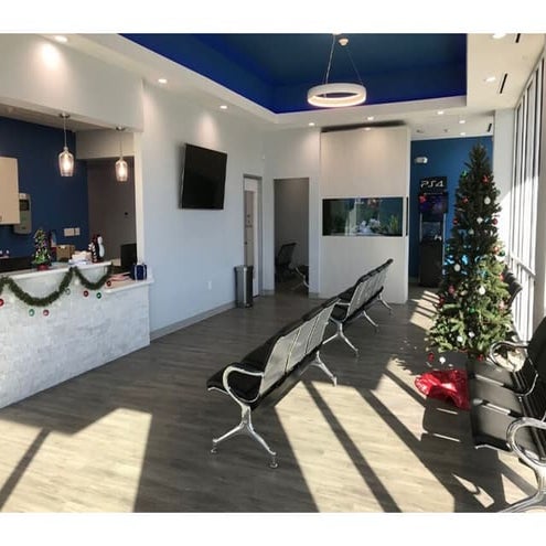 Reception center and waiting area at Dallas dentist Dulce Dental.pdf