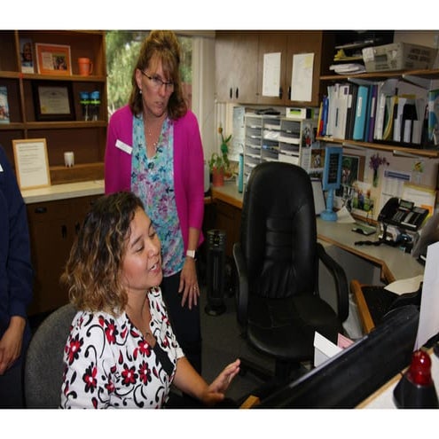 Reception staff planning the day's appointment at Bremerton dentist ...