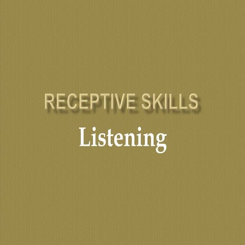 Receptive skills: Listening | PPTX