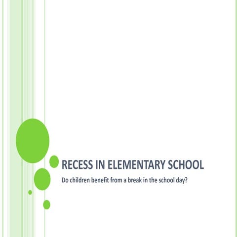 Recess in elementary school | PPT