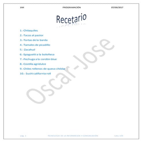 Recetas, english and spanish | PDF