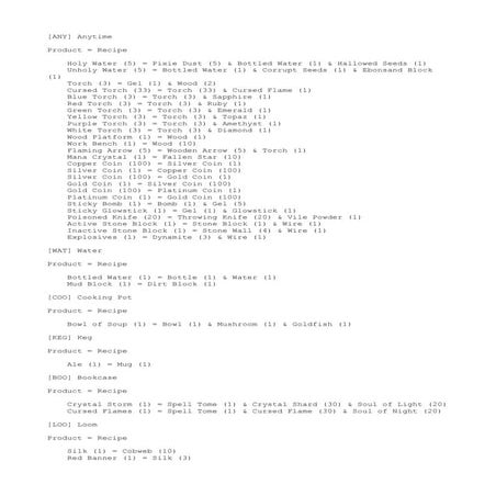 Terraria Recipe | TXT