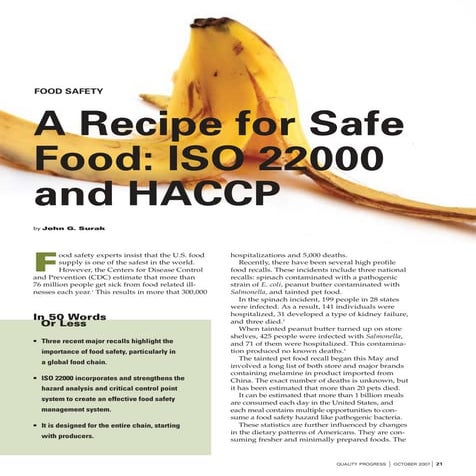 Recipe for-safe-food-iso-22000-and-haccp (1) | PDF