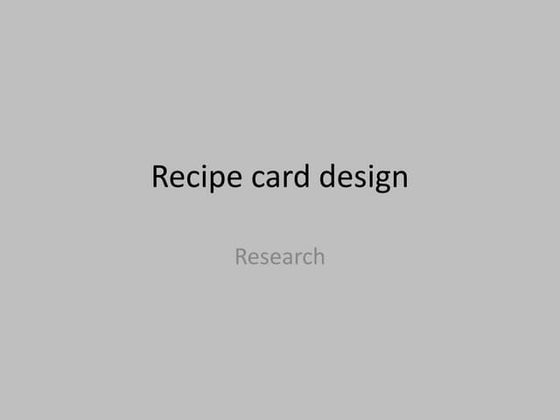 Task 3 (recipe cards) | PPT
