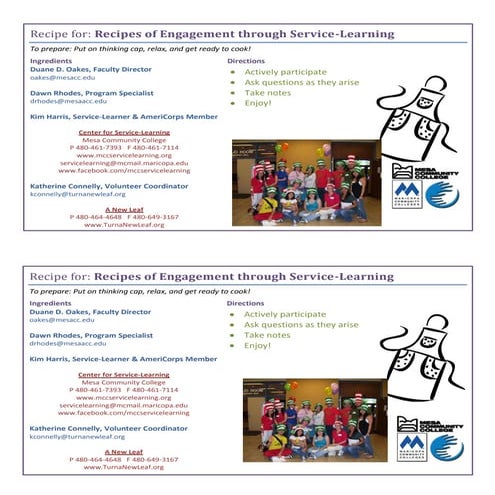 Recipes of Engagement through Service-Learning | PDF