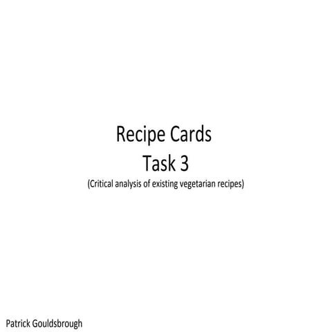 Recipe cards analysis | PPTX
