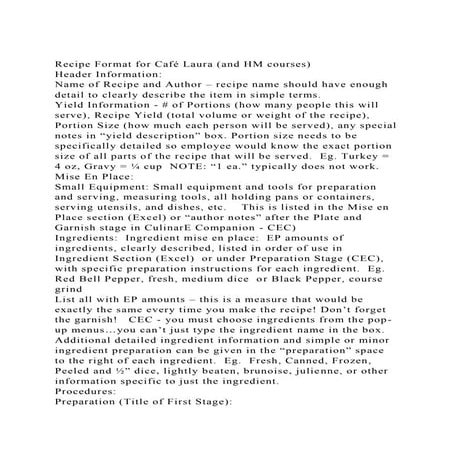 Recipe Format for Café Laura (and HM courses)Header Information.docx