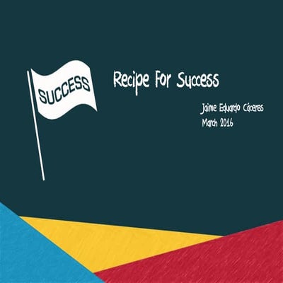 Recipe for success | PDF