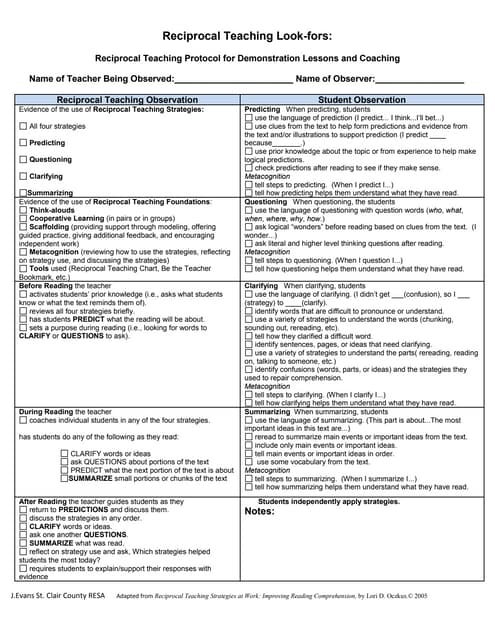 Reciprocal reading instruction | PPT