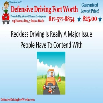 Reckless driving is really a major issue people have to contend with | PPTX