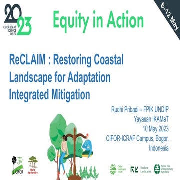 ReCLAIM: Restoring Coastal Landscape for Adaptation Integrated ...
