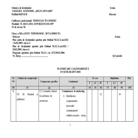 Reclama si publicitate a xii a | DOCX