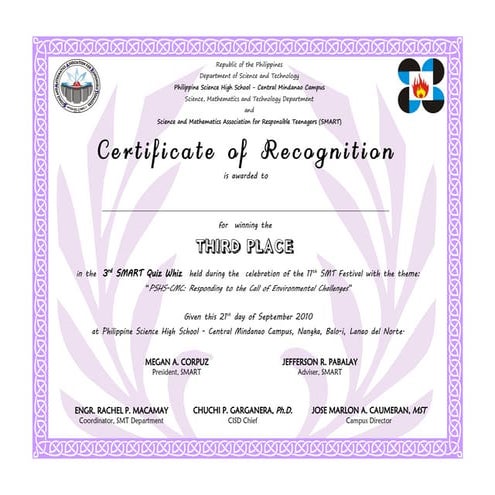 Recognition participant-3rd place | PDF