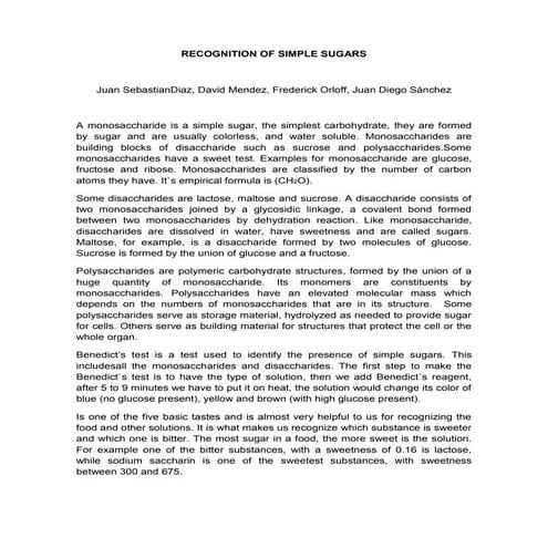 Recognition of simple sugars[1] | DOCX