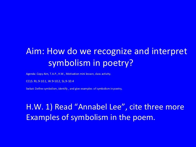 Recognize symbolism in poetry 092013