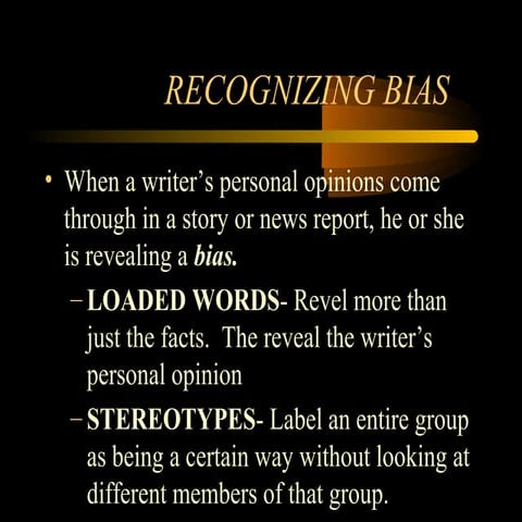 Recognizing bias | PPT