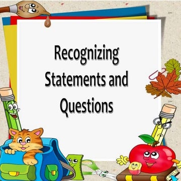 Recognizing statements and questions | PPTX