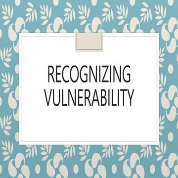 Recognizing the vulnerability in (DRR)pptx | PPTX