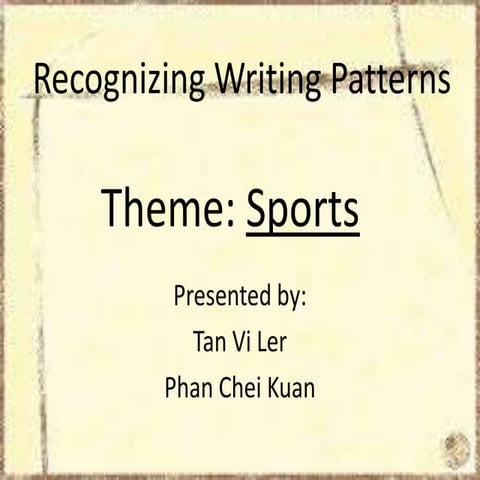 Recognising Writing Patterns | PPT