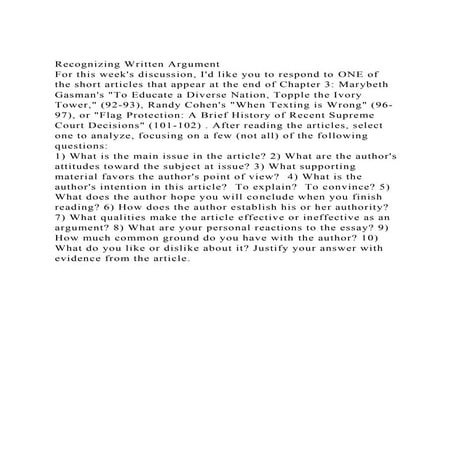 Recognizing Fallacies Constructing sound arguments requires .docx