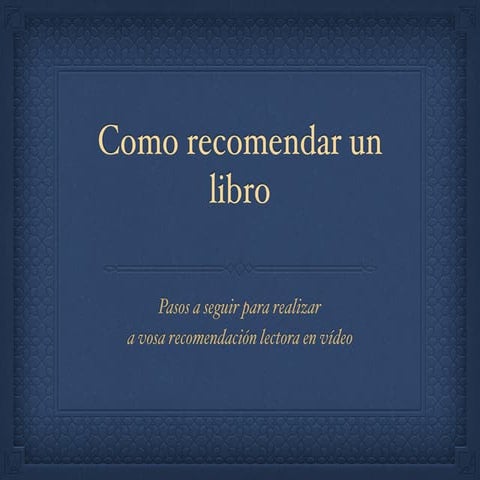 COMO RECOMENDAR UN LIBRO | PPT