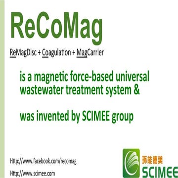 ReCoMag, a magnetic force-based universal water and wastewater ...