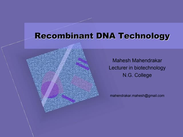 Biotechnoloy principles and processes | PPTX