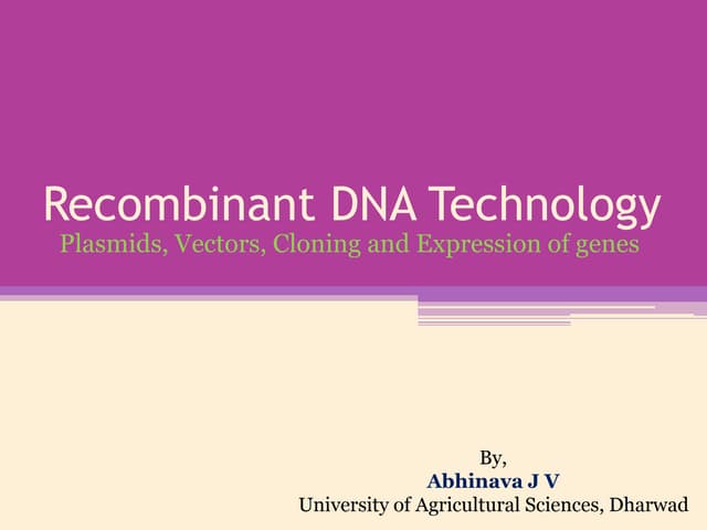 Recombinant dna technology | PPTX