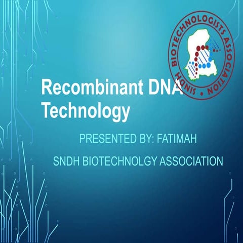 Recombinant DNA Technology | PPT