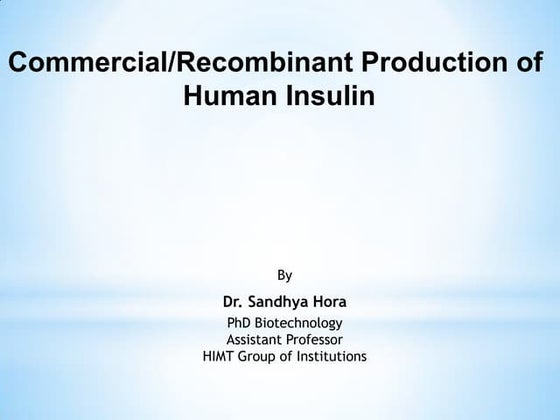 Insulin production by genetic engineering | PPT
