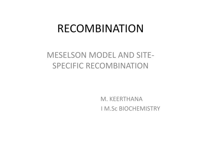Types of recombinase | PPTX