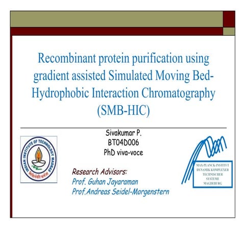 Recomb Protein Purification Using Smb Hic | PPT