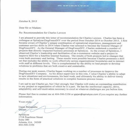 DogFenceDIY Recommendation Letter | PDF