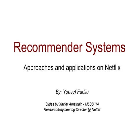 Recommandation systems - | PPT