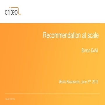 Recommendation at scale | PPT
