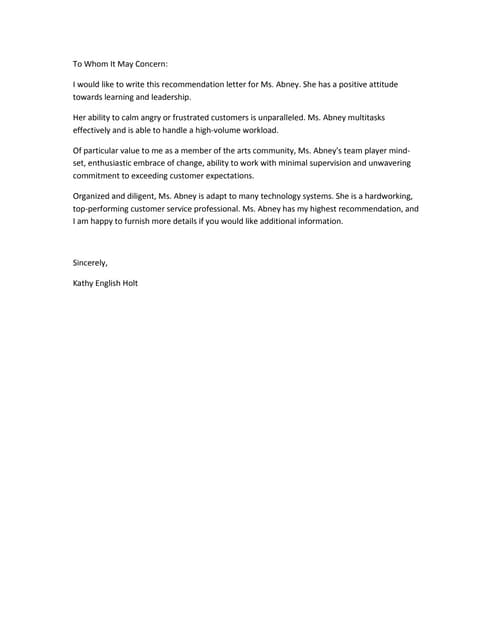 Letter of Recommendation | PDF