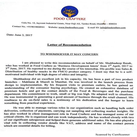 Recommendation letter | PDF