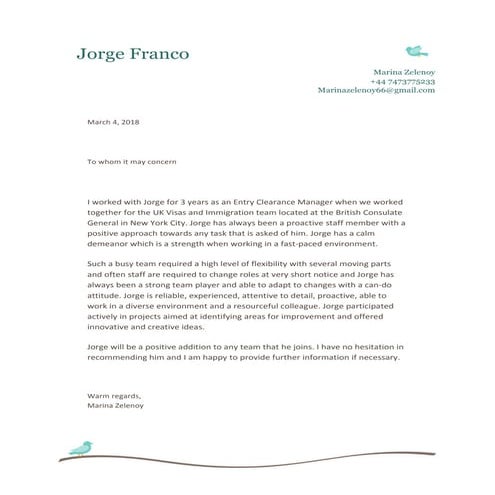 Recommendation letter consulate 1 | PDF