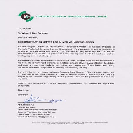 Recommendation Letter | PDF