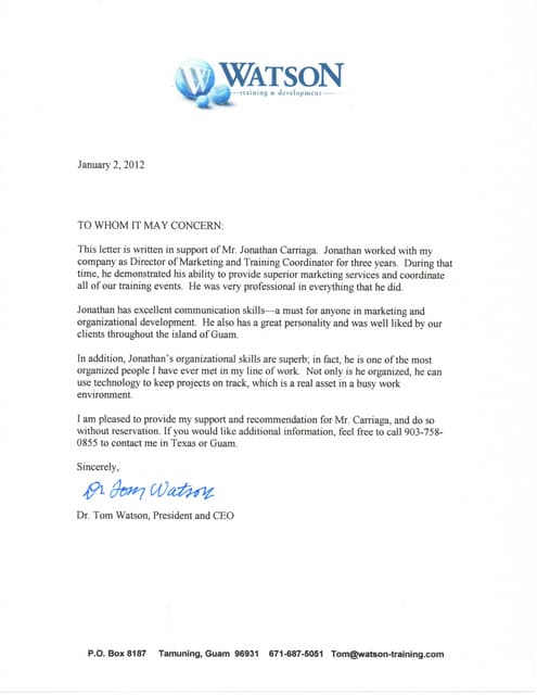 Chef Keith Recommendation Letter | DOCX | Bars & Restaurants | Attractions