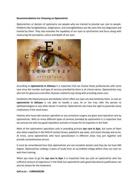 Occupational Optometry Introduction and. | PPT